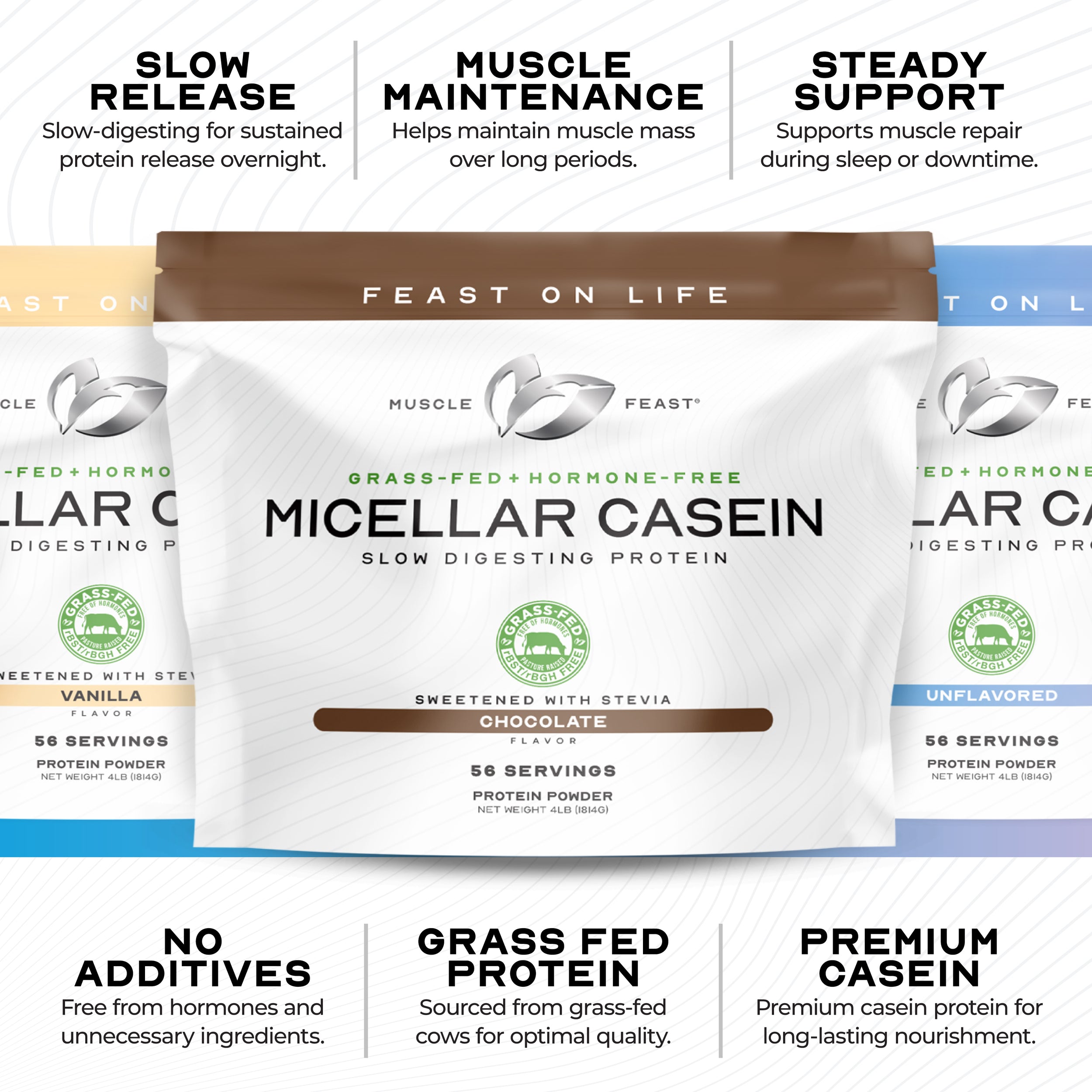 Natural Micellar Casein Protein Powder | Muscle Feast - MuscleFeast